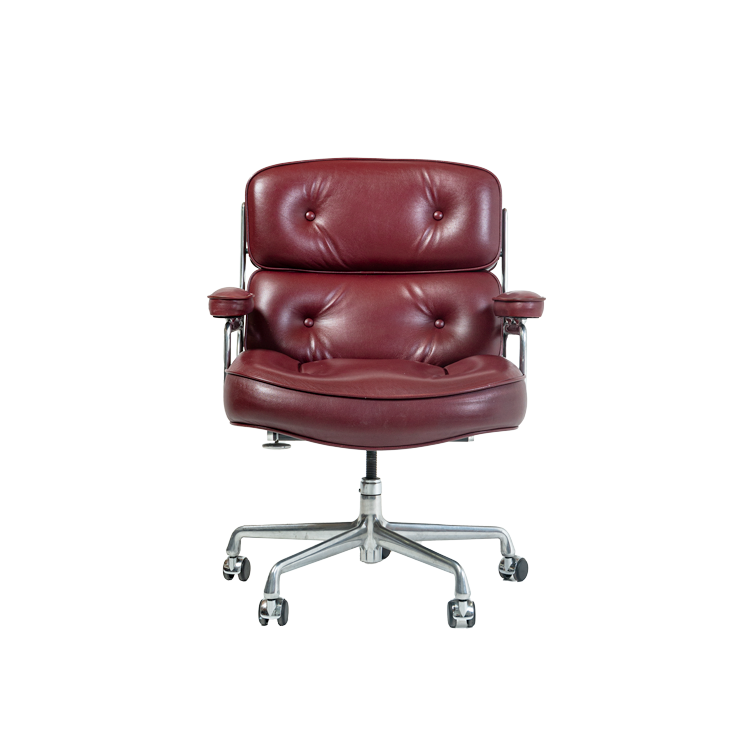 Eames Time Life Lobby Chair in Maroon Leather – Social Objects